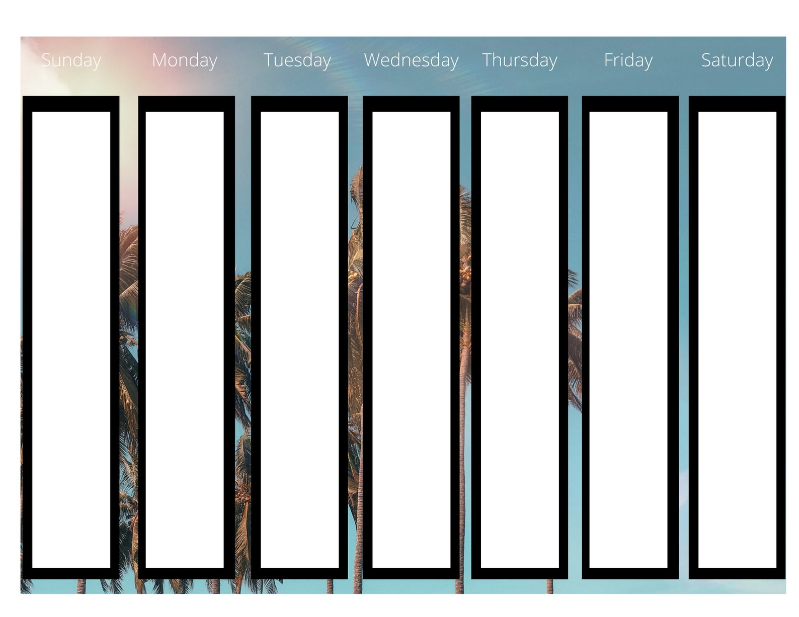 7-day Weekly Calendar; Digital Download; 7-day Weekly Schedule ...