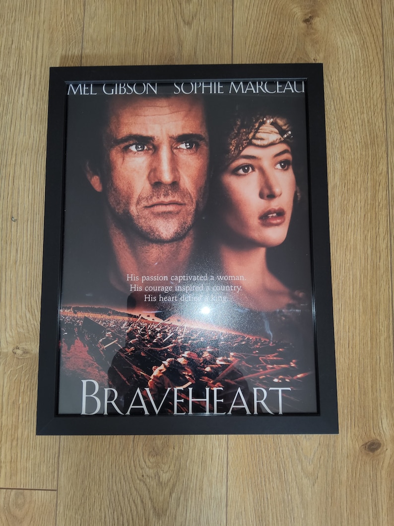 Braveheart 1995 Movie Poster, Framed and Ready to Hang in a Black Frame ...