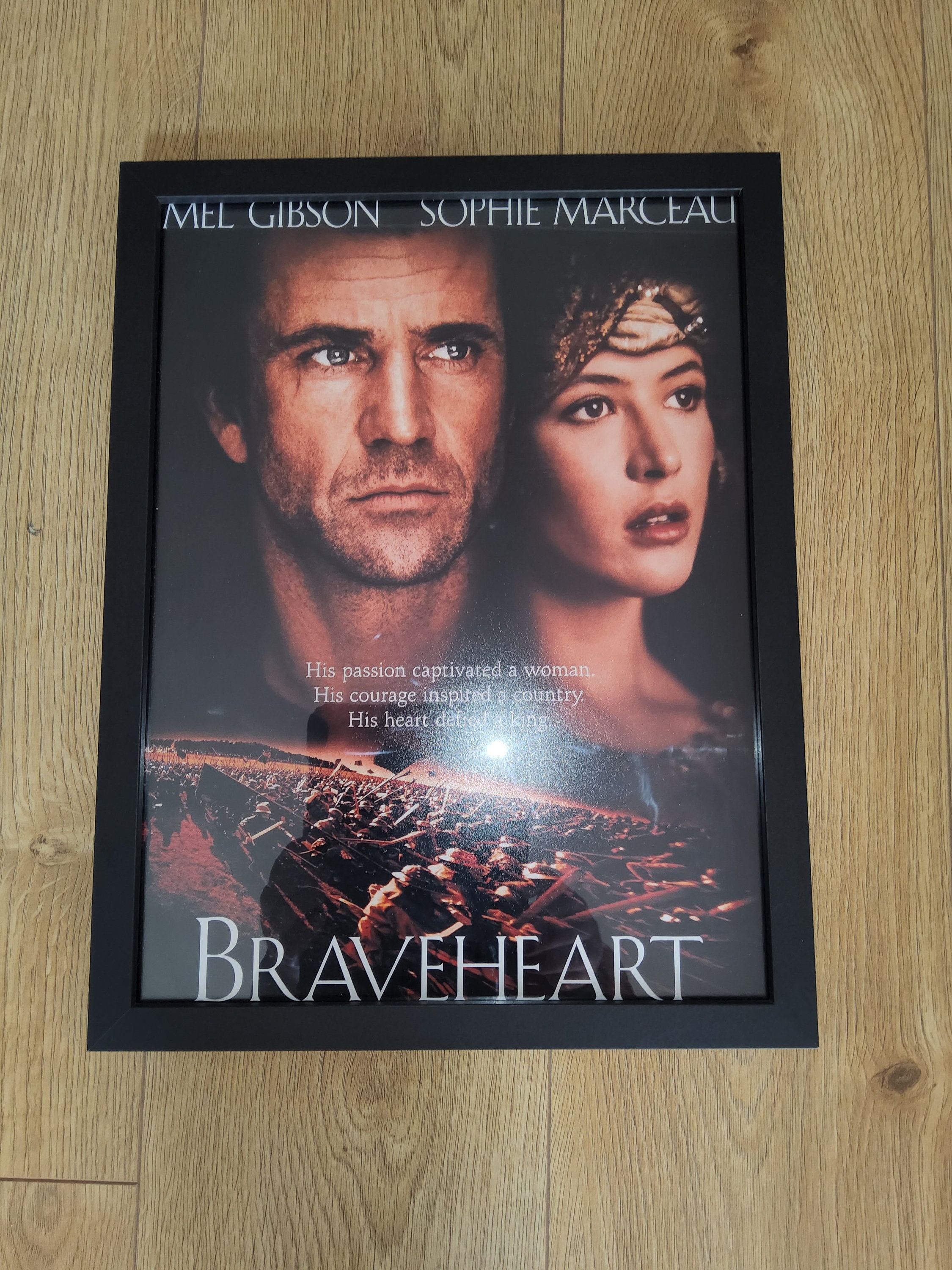 Braveheart 1995 Movie Poster, Framed and Ready to Hang in a Black Frame ...