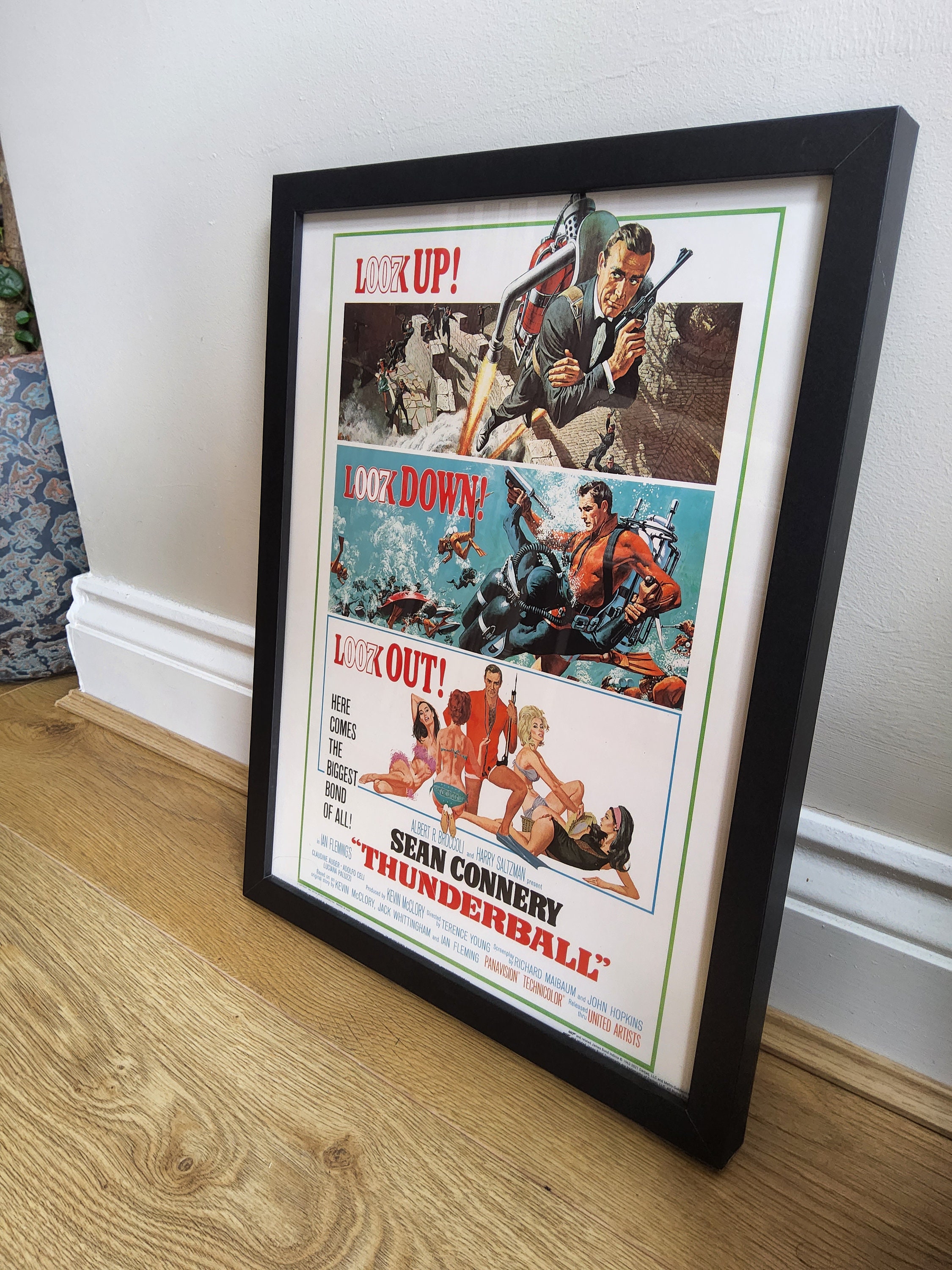 James Bond 007 Thunderball Lithograph Printed Poster Framed Lithograph Limited Edition W30cm, H40cm