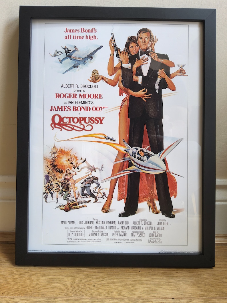 James Bond 007 Octopussy Lithograph Printed Poster Framed Lithograph ...