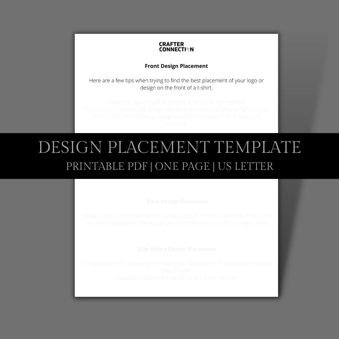 Design Placement PDF Template Craft Business T-shirt Design Placement ...