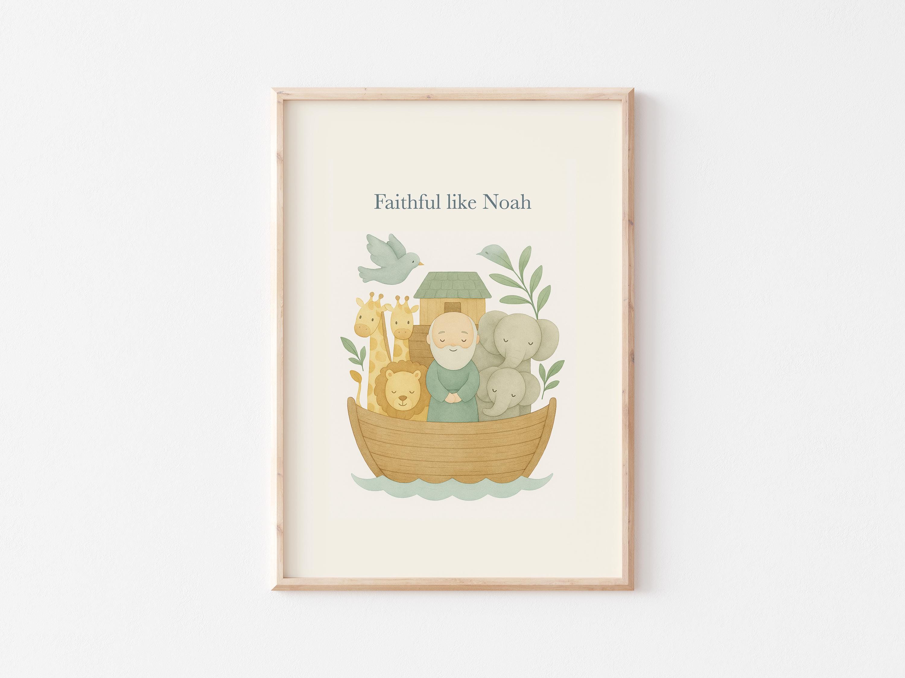 Bible Heroes Nursery Wall Art Set | Christian Boy Room Decor ...