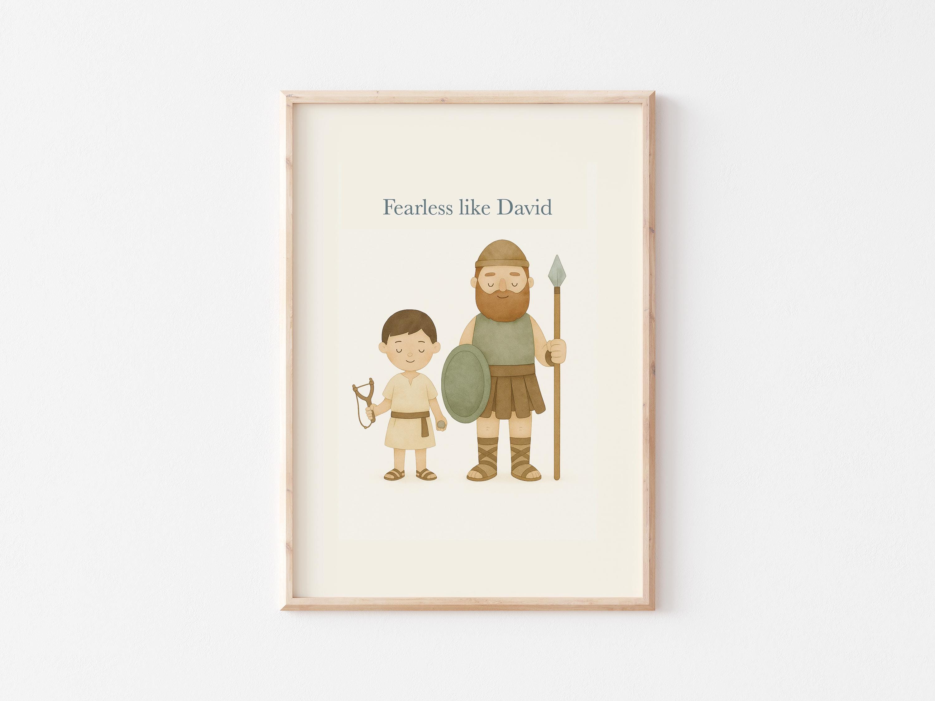 Bible Heroes Nursery Wall Art Set | Christian Boy Room Decor ...