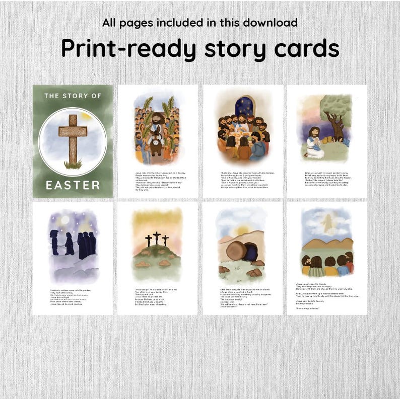 Easter Story Cards & Posters – Christian Homeschool Art (A4 PDF ...