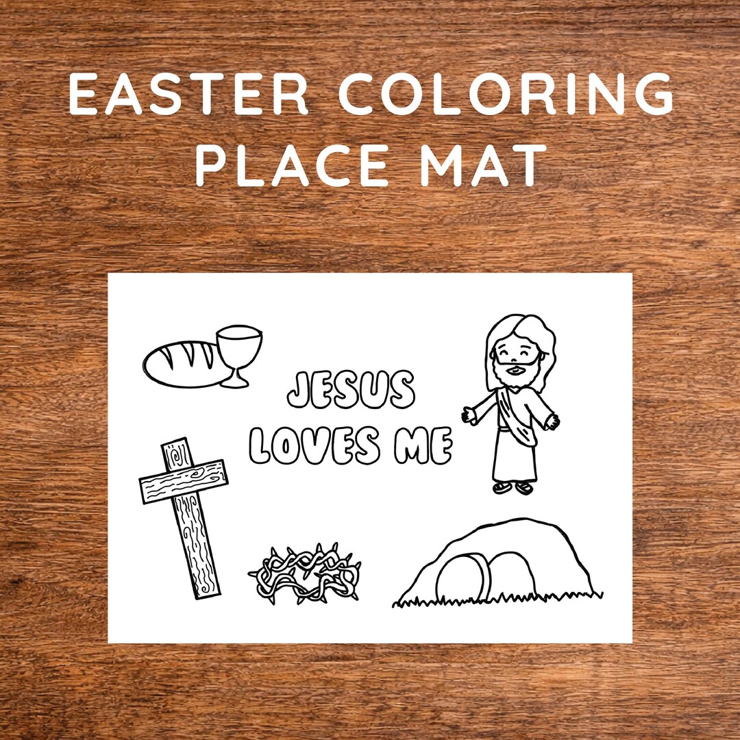 Easter Coloring Placemat Printable | Christian Kids Table Activity ...