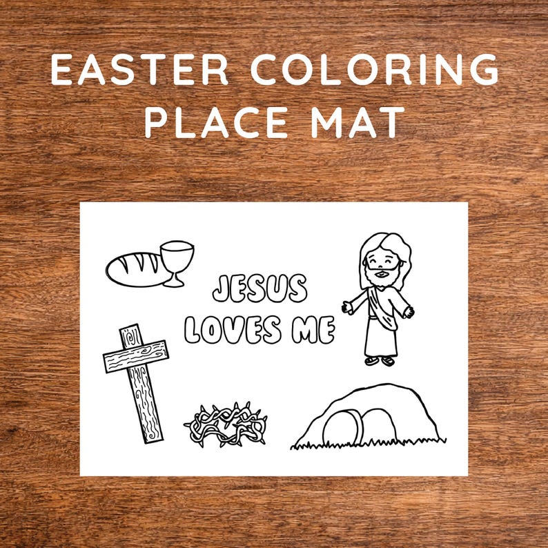 Easter Coloring Placemat Printable | Christian Kids Table Activity ...