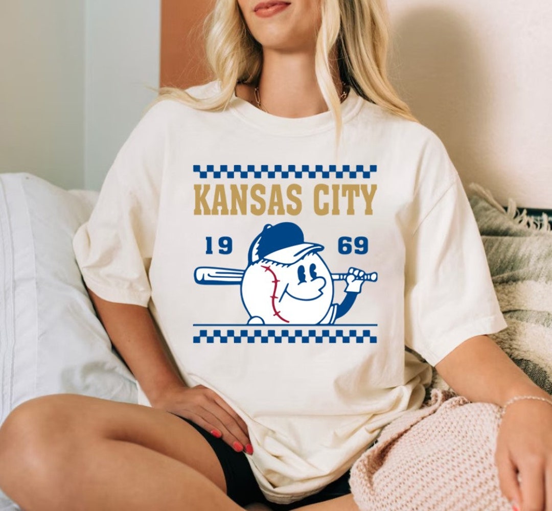 Kansas City Baseball Vintage Cute Mascot Est 1969 Comfort Color Tshirt ...
