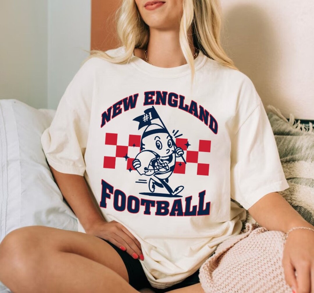 New England Football Cute Ball Mascot Vintage Comfort Color Tshirt, Go ...