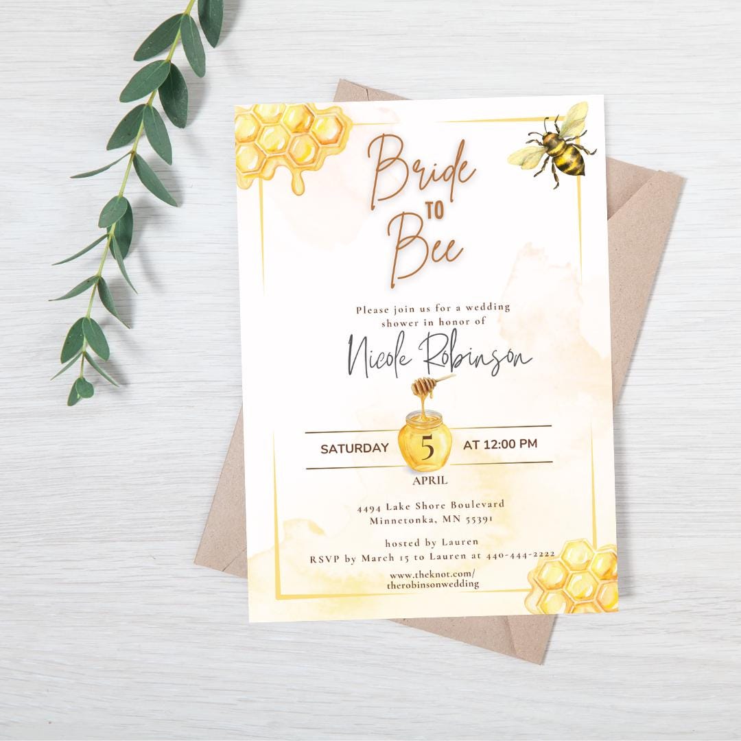 Bride to Bee Wedding Shower Invitation - Etsy
