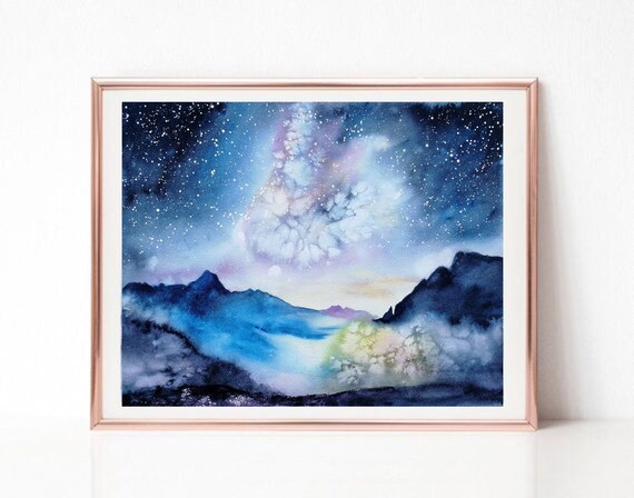 Starry Night Sky Print Northern Lights Printable Wall Art - Etsy
