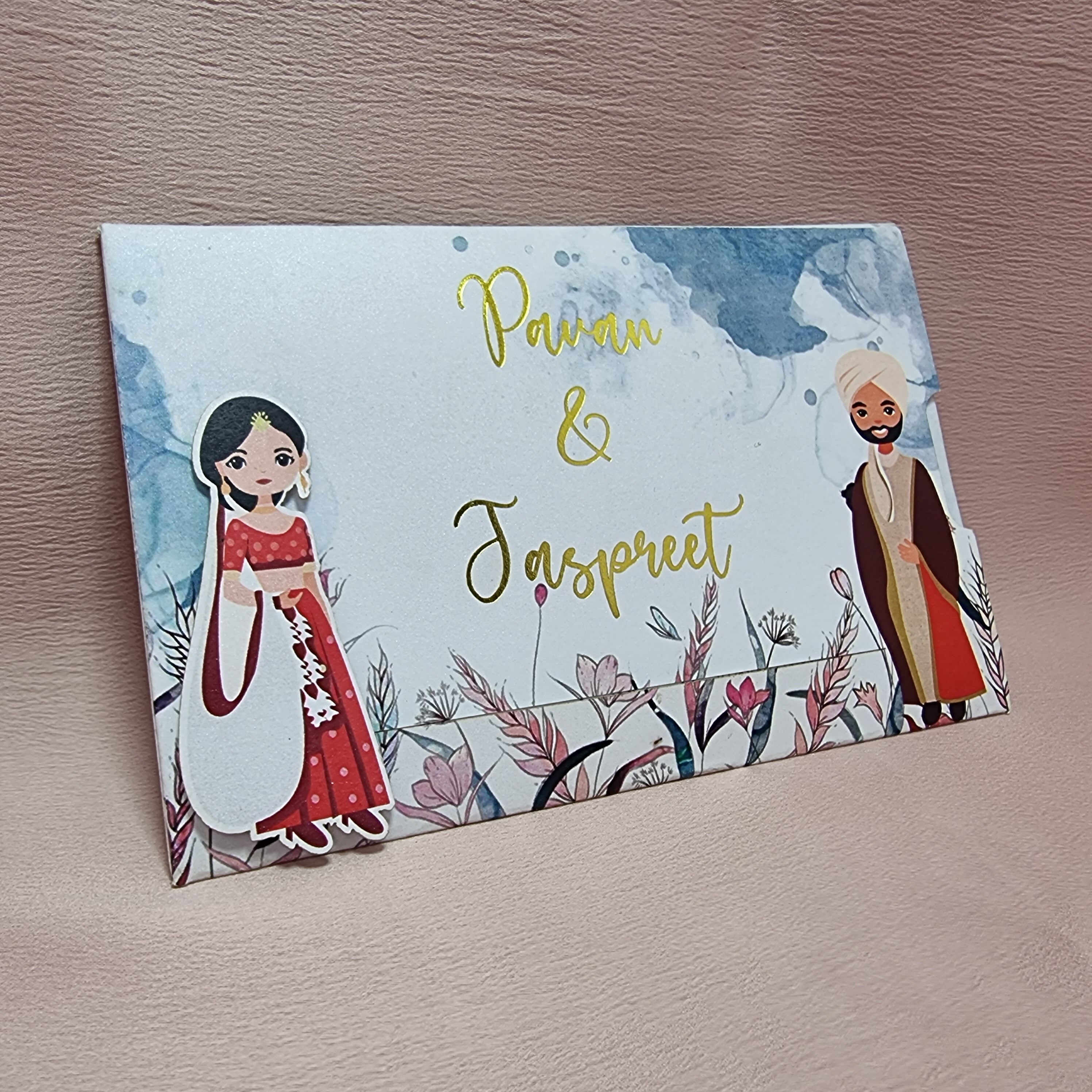 Sliding Wedding Invitations , Gold Foil, Unique Creative Invitations ...