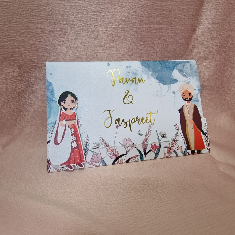 Sliding Wedding Invitations , Gold Foil, Unique Creative Invitations ...