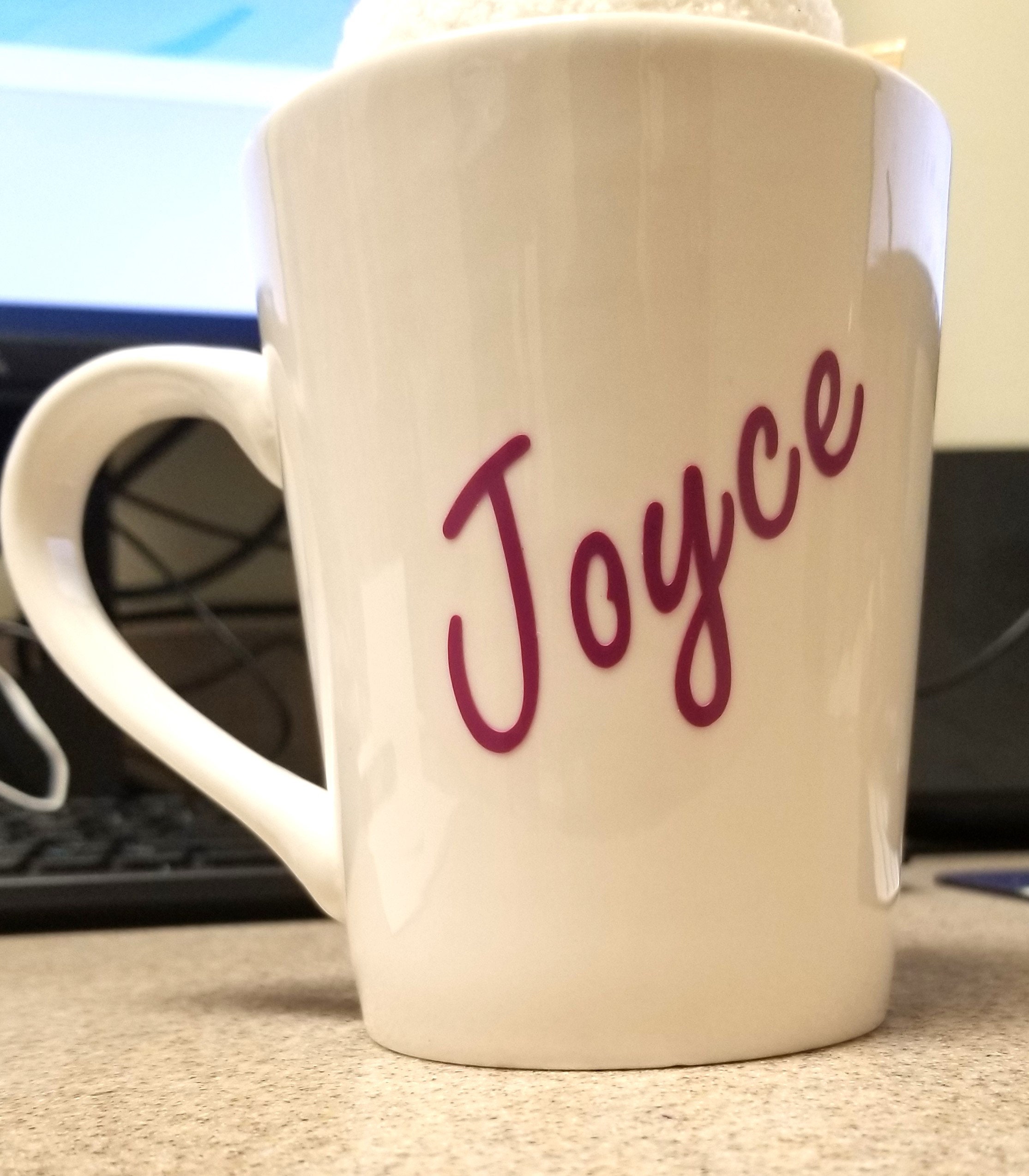 Personalized Name Mugs, With or Without Flowers, Great Home Decor or ...