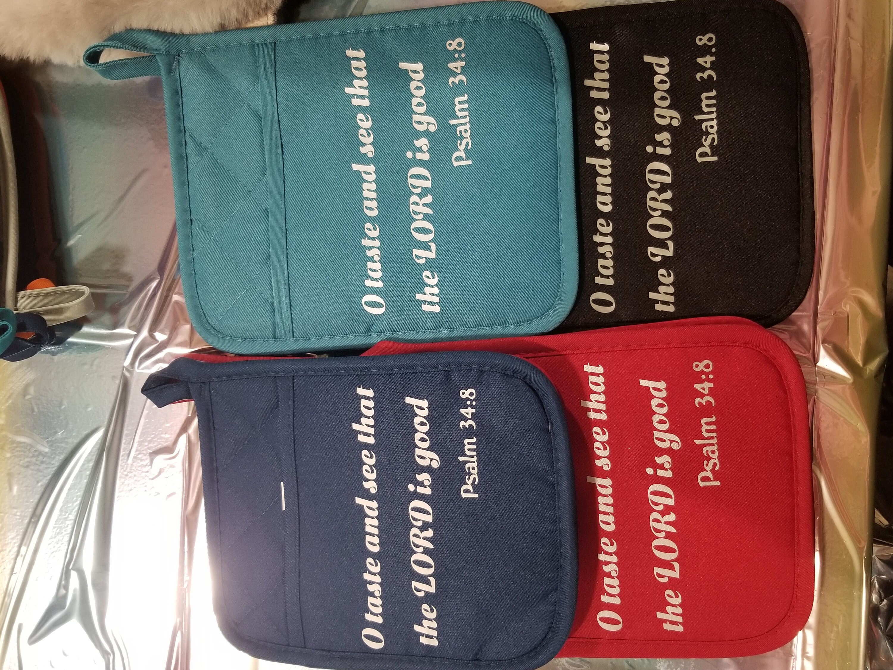 Black Scripture Potholder Set: Psalm Verse, Christian Gift - Etsy