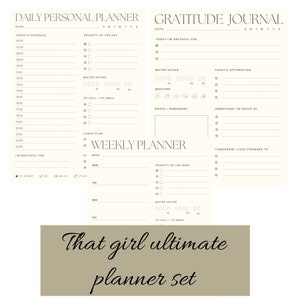 That Girl Digital Aesthetic Daily Weekly Planner Gratitude Journal - Etsy