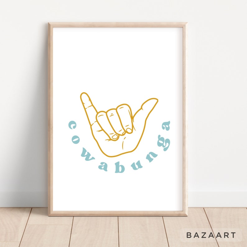 Cowabunga Shaka Hand Digital Download Print - Etsy