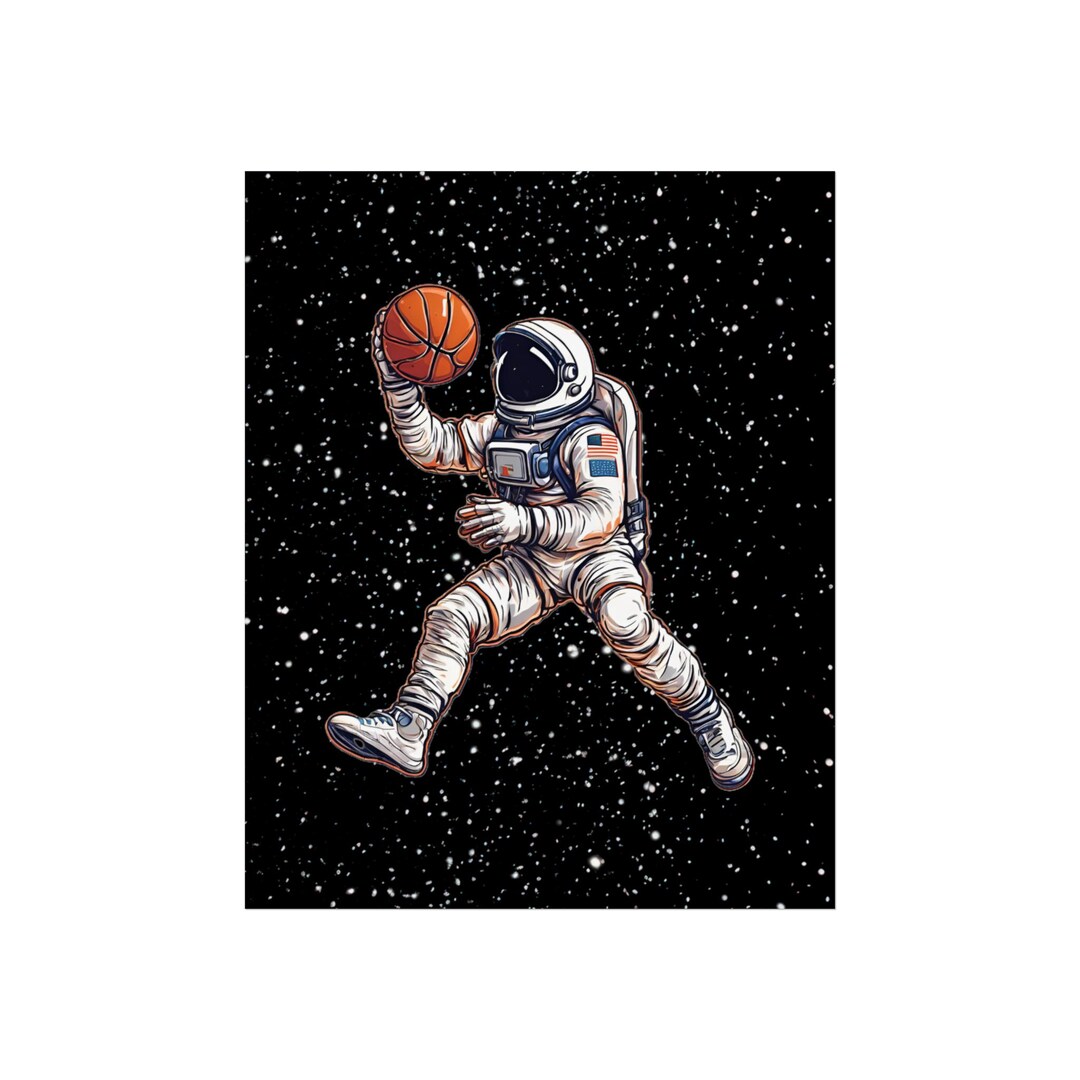 Astronaut Basketball Poster, Space Basketball Wall Decor, Astronaut ...