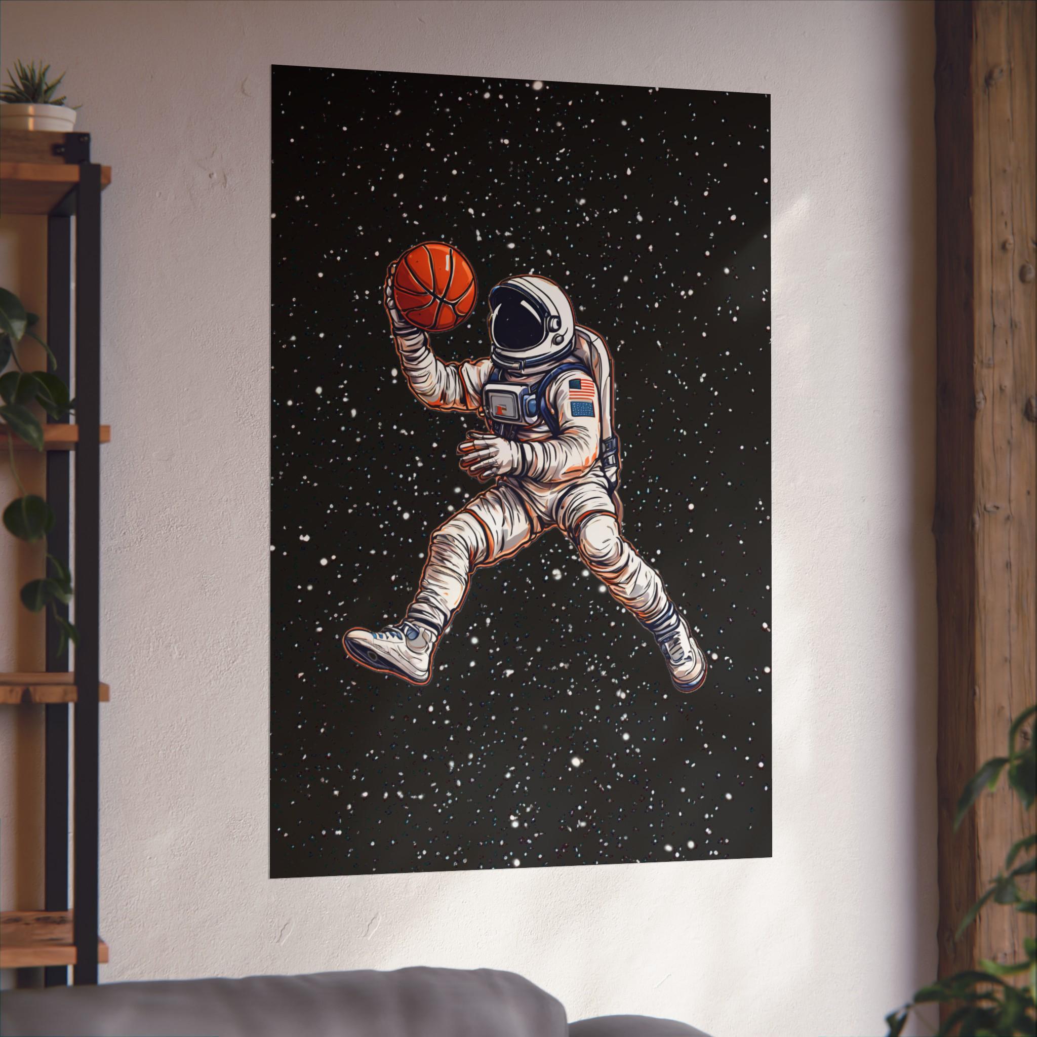 Astronaut Basketball Poster, Space Basketball Wall Decor, Astronaut ...