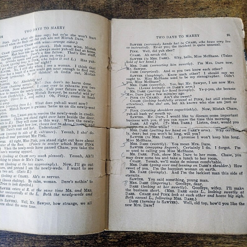 1920's Play - Willis N Bugbee- No Plays Exchanged - Antique Playbook ...