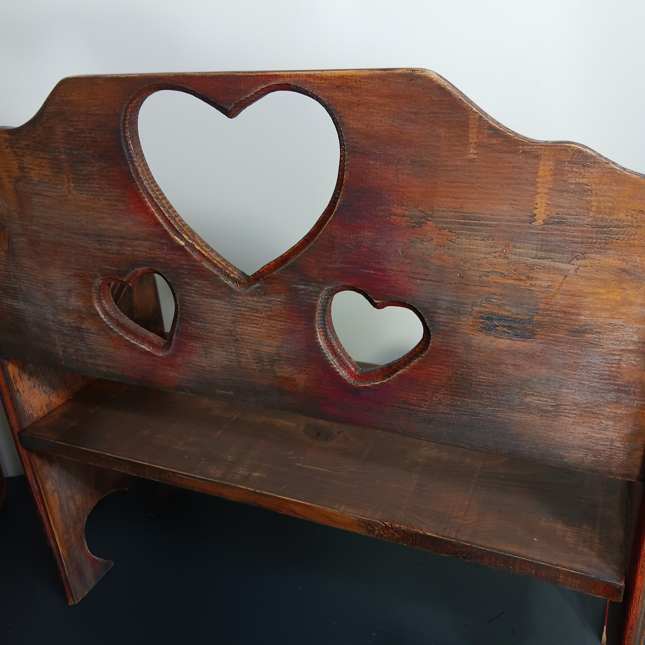 Refinished Heart Cutout Small Bench - Etsy