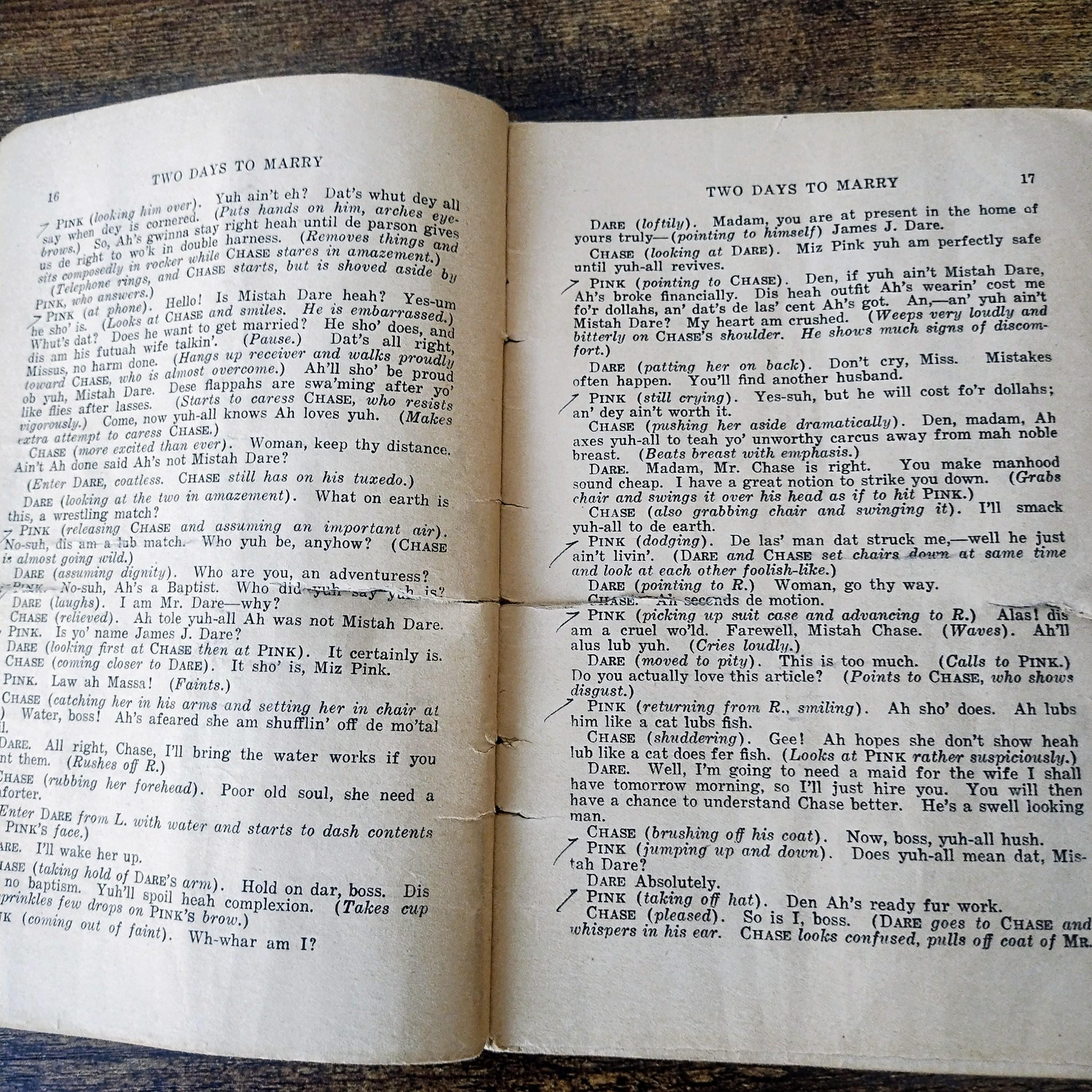 1920's Play - Willis N Bugbee- No Plays Exchanged - Antique Playbook ...