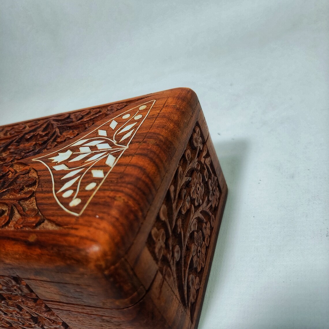 1960's Hand Carved India Mughal Teak Wood Box - Etsy
