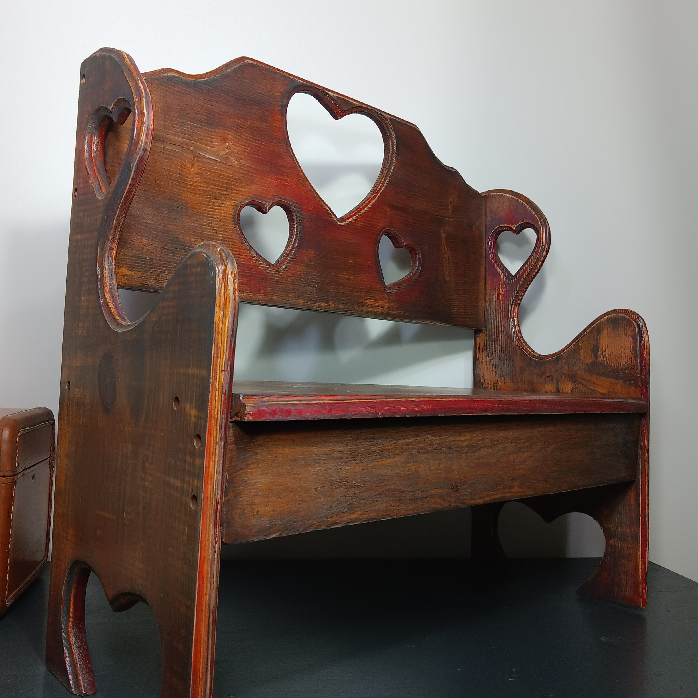 Refinished Heart Cutout Small Bench - Etsy