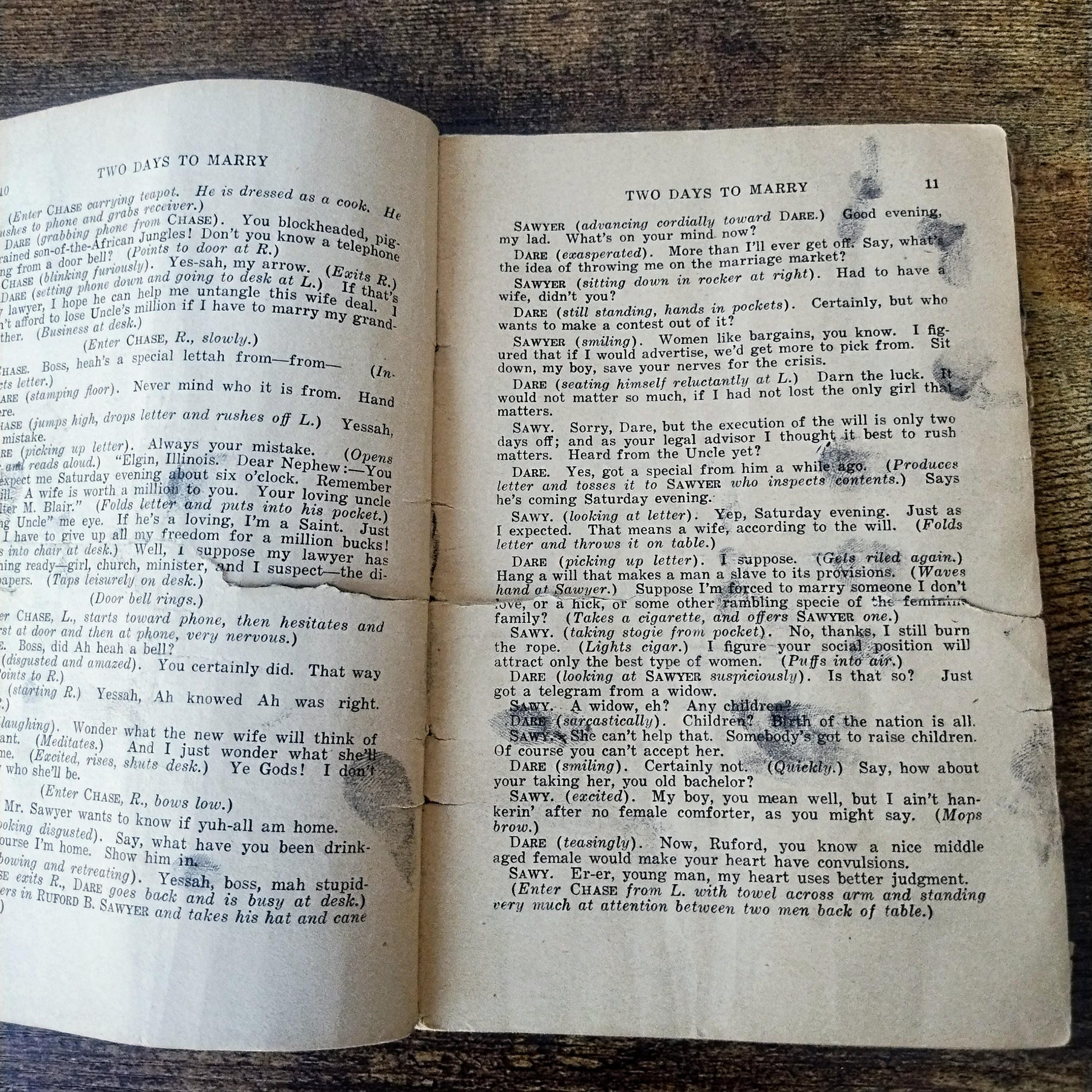 1920's Play - Willis N Bugbee- No Plays Exchanged - Antique Playbook ...