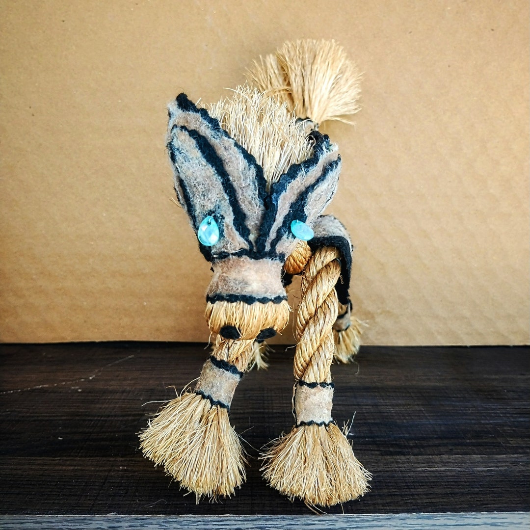 Hand Woven Jute Horse Decor - Vintage Cowboy Rope Folk Art - Hand Made ...