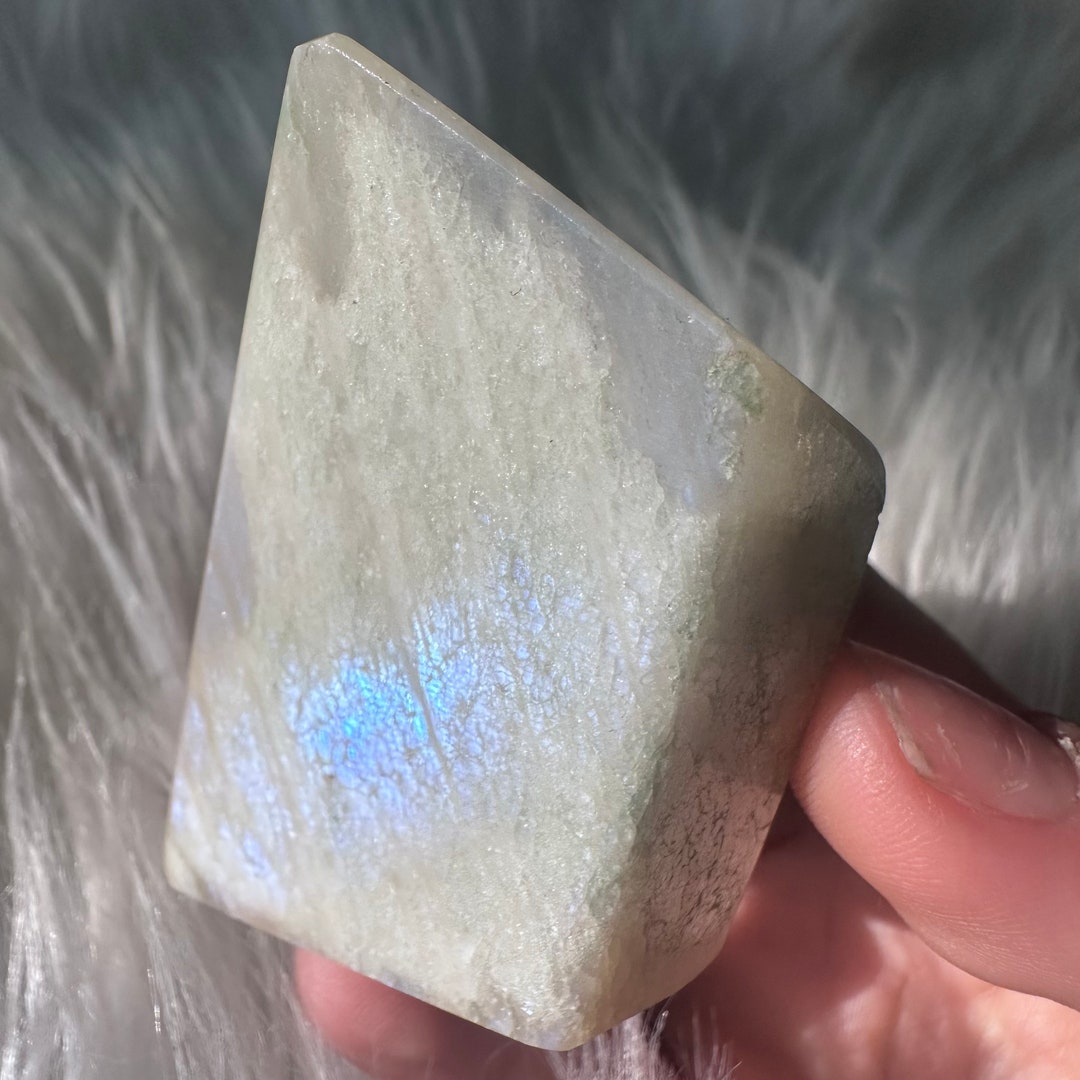 Green Moonstone Slab With Blue Flash / Flashy Green Moonstone - Etsy