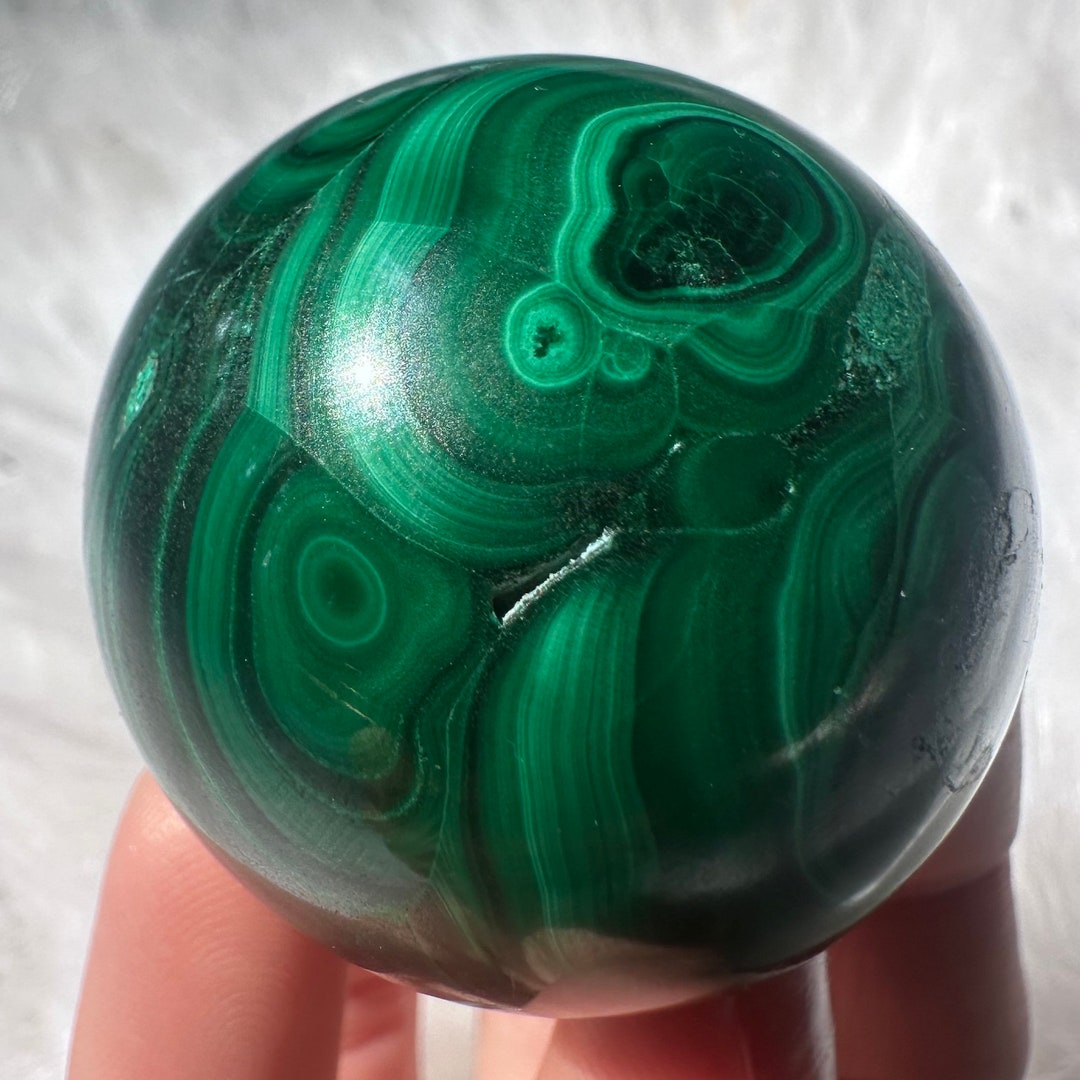 High Quality Banded Malachite Sphere With Orbs From Congo / Orbicular ...