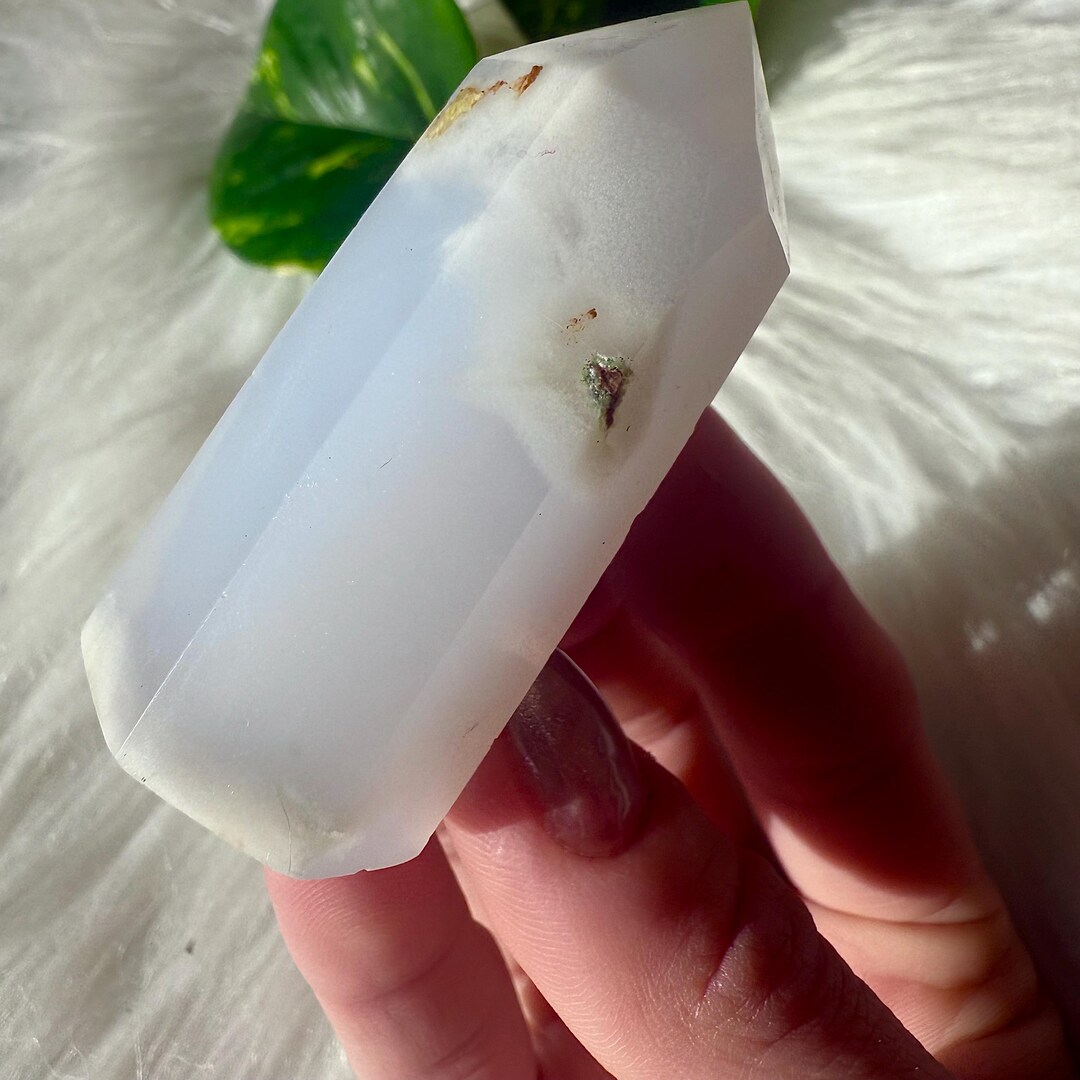 Sky Blue Chalcedony Crystal Tower With Unique Inclusions / Dreamy Blue ...