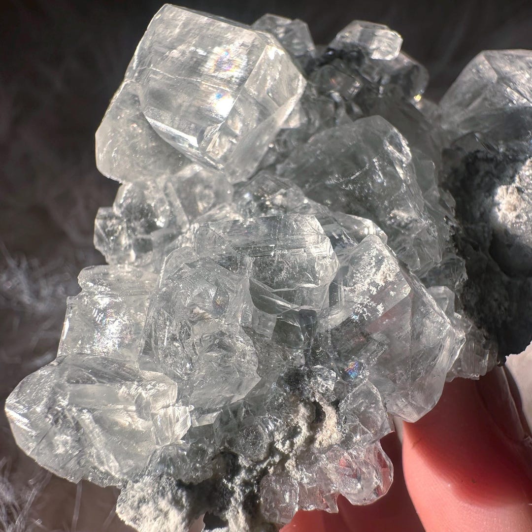 GEMMY Linwood Mine Calcite & Marcasite Specimen on Matrix With Rainbows ...