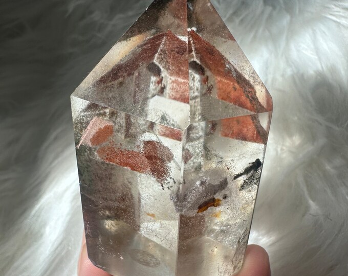Garden Quartz / Lodolite Quartz Tower With Red & Green - Etsy