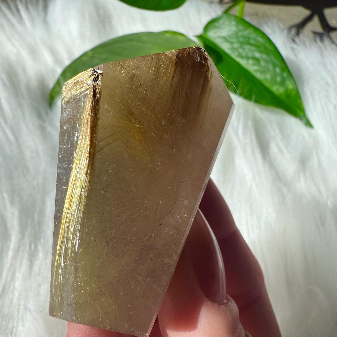Lustrous Golden Rutile Quartz Freeform From Brazil With Flashy ...