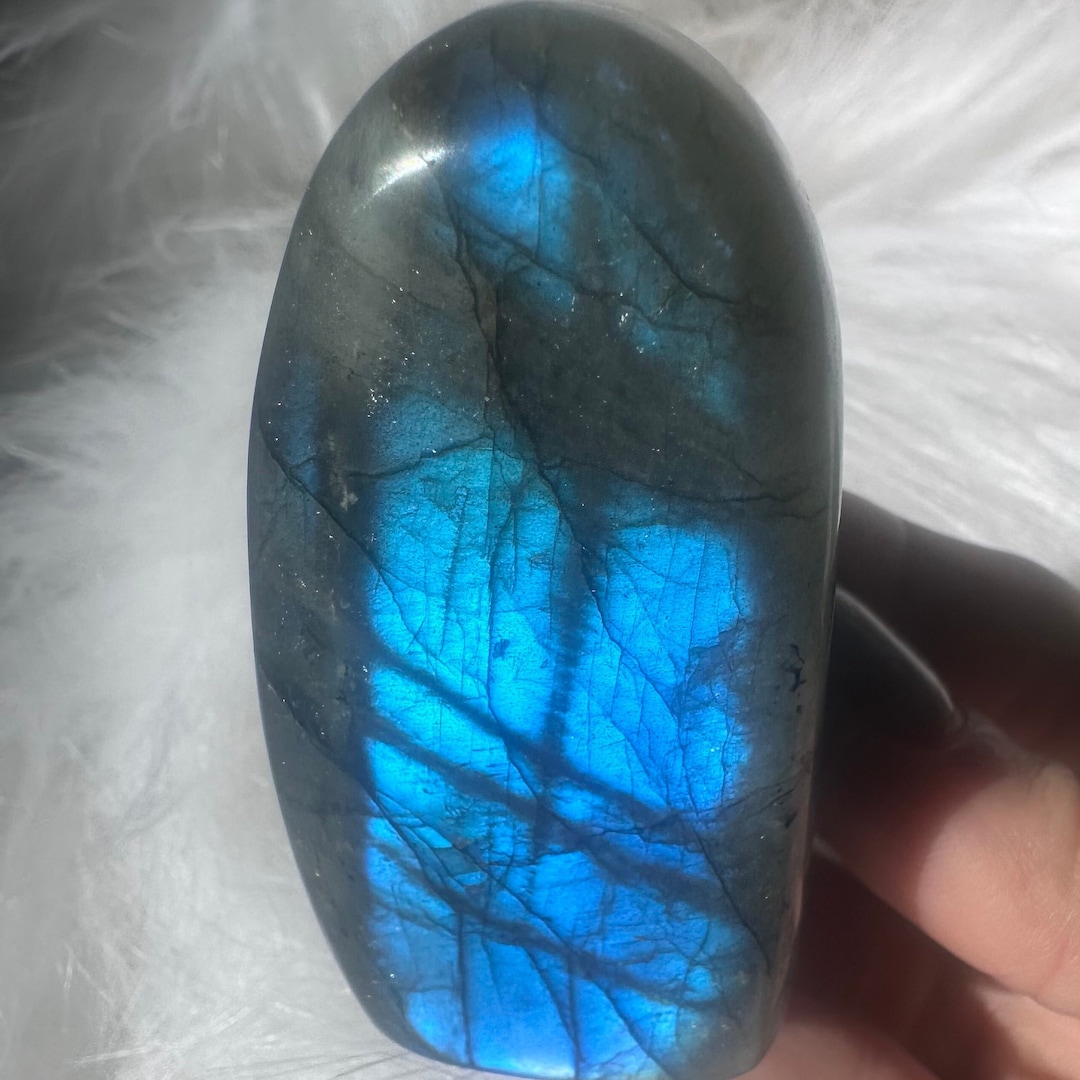 High Flash Blue Labradorite Flame With Mica & Rainbows / High Quality ...