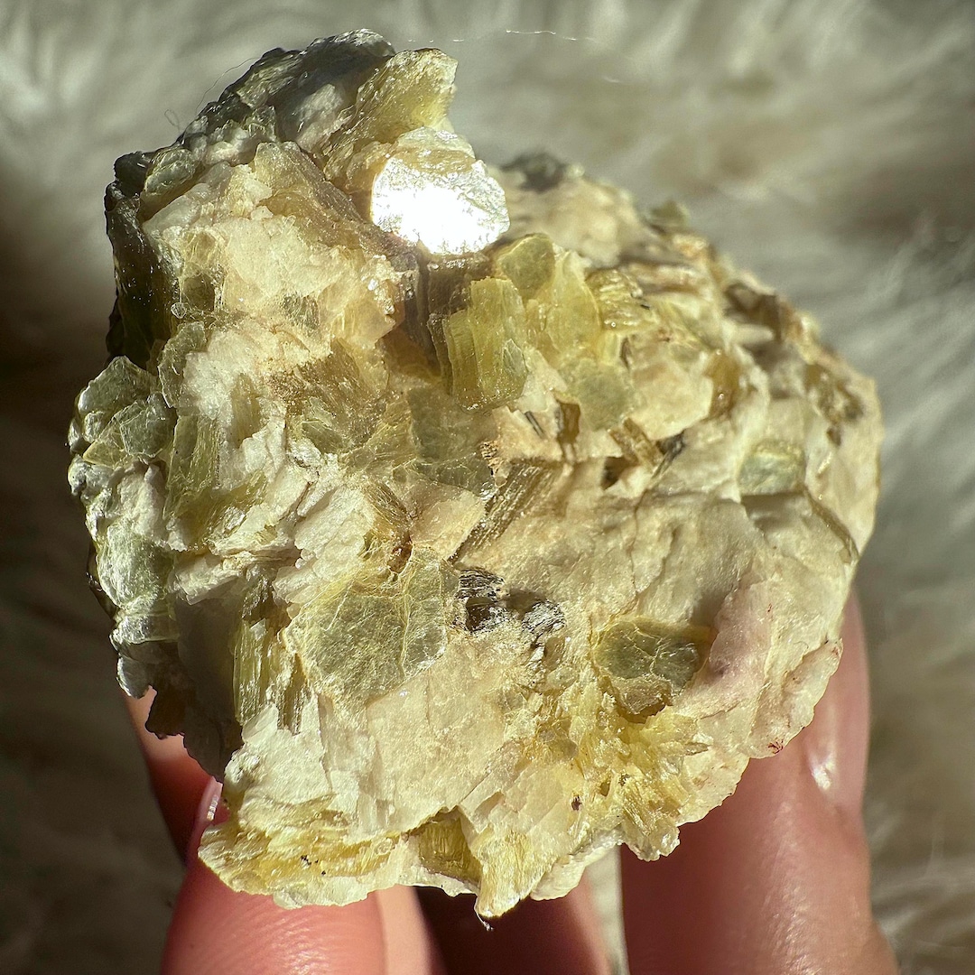 Flashy Gold Muscovite Specimen on Matrix / Highly Lustrous Yellow Mica ...