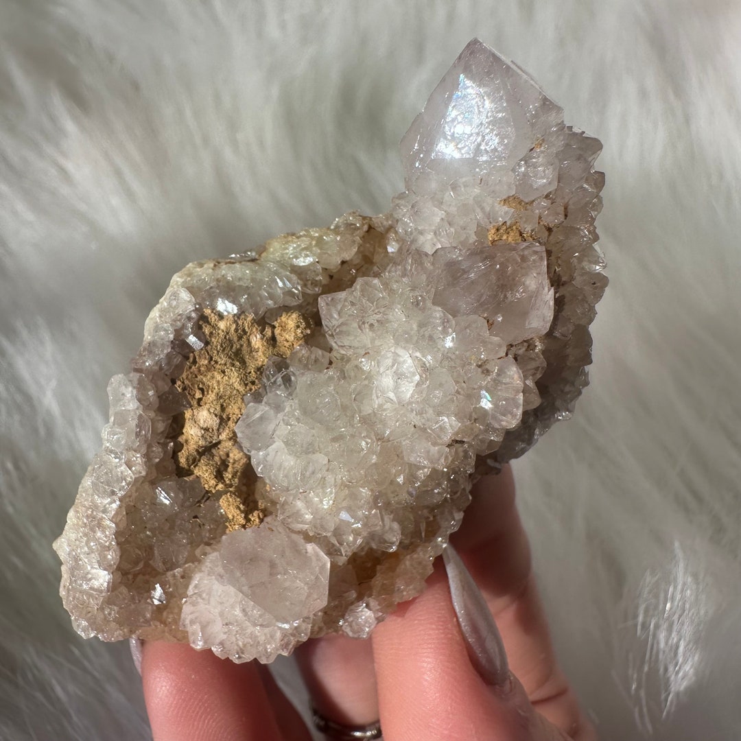 Super Sparkly Cactus Quartz Cluster With Rainbows / Sparkly Cactus ...