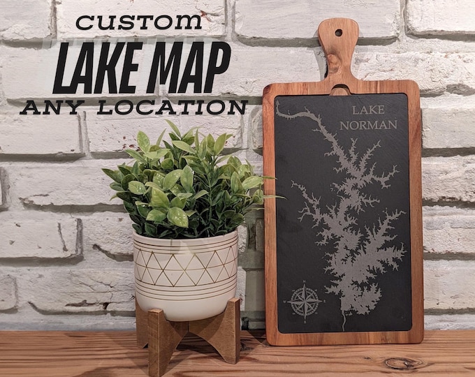 Walnut Board, ANY Lake, Lake House Decor Custom Cheese Board, Wedding ...