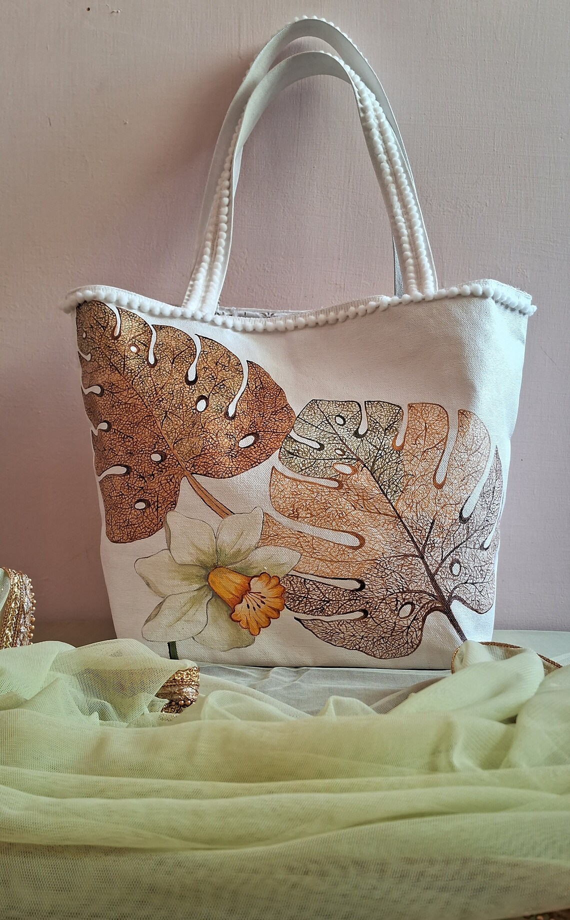 Thick Cotton Canvas Tote Bag | Design, Hand Painted and Hand Sewn by ...