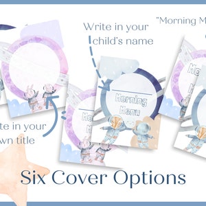 Morning Menu Printables - Space Design - Circle Time - Morning Ritual ...