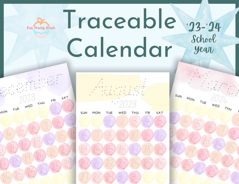 Traceable Calendar 23-24 - Homeschool Morning Menu - Busy Binder ...