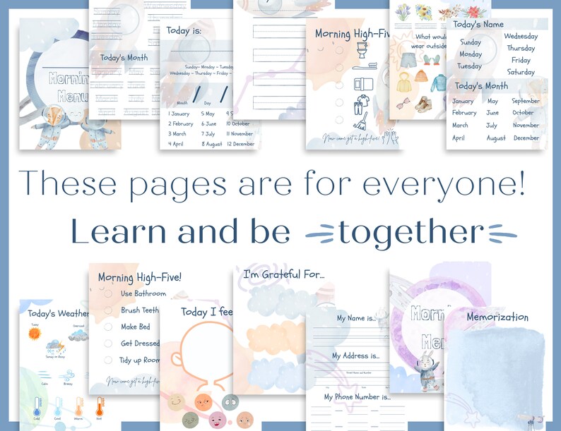 Morning Menu Printables - Space Design - Circle Time - Morning Ritual ...