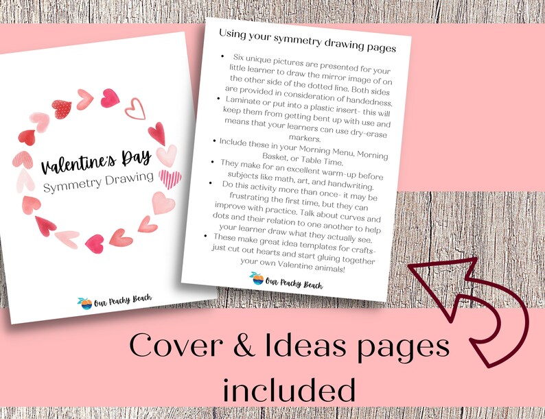 Valentine's Day Symmetry Drawing Worksheets - Etsy