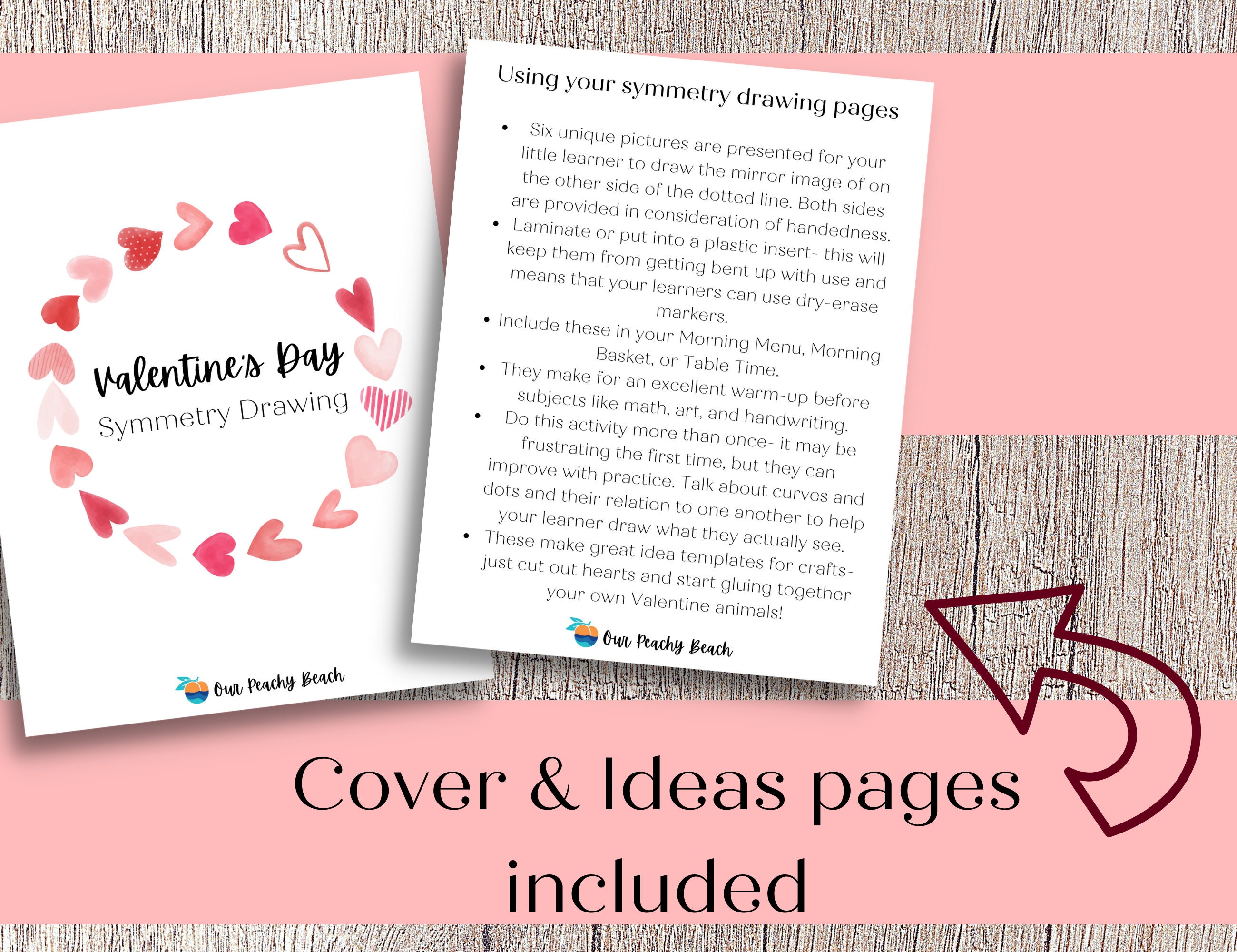 Valentine's Day Symmetry Drawing Worksheets - Etsy