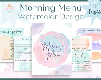Morning Menu Printables - Space Design - Circle Time - Morning Ritual ...