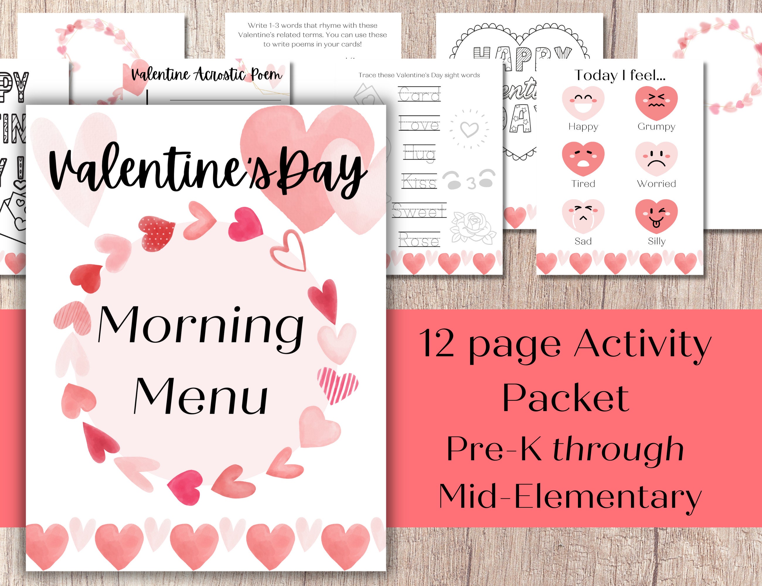 Valentine Morning Menu for Homeschool, Valentine's Day Printables ...