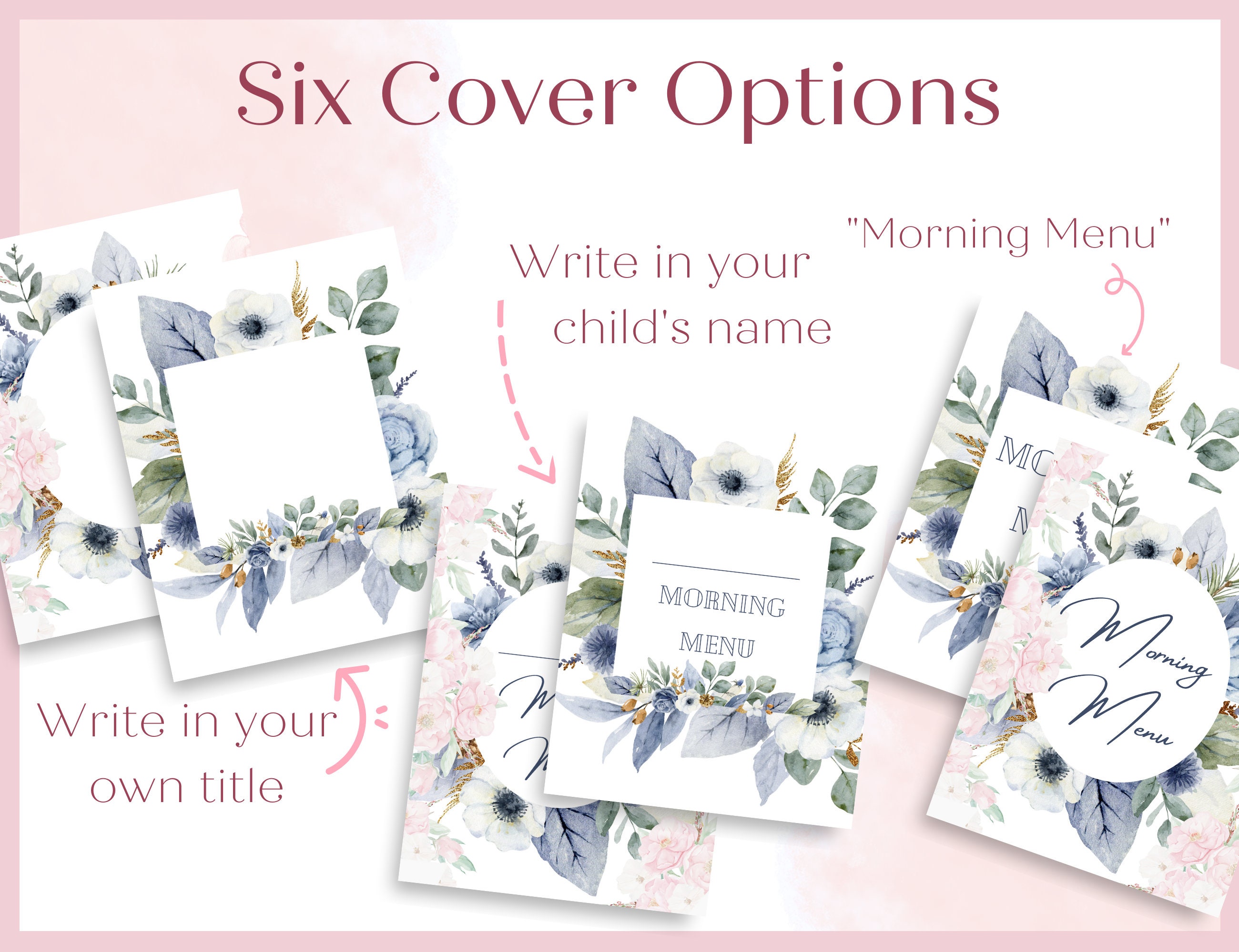 Morning Menu Printables - Floral Design - Circle Time - Morning Ritual ...