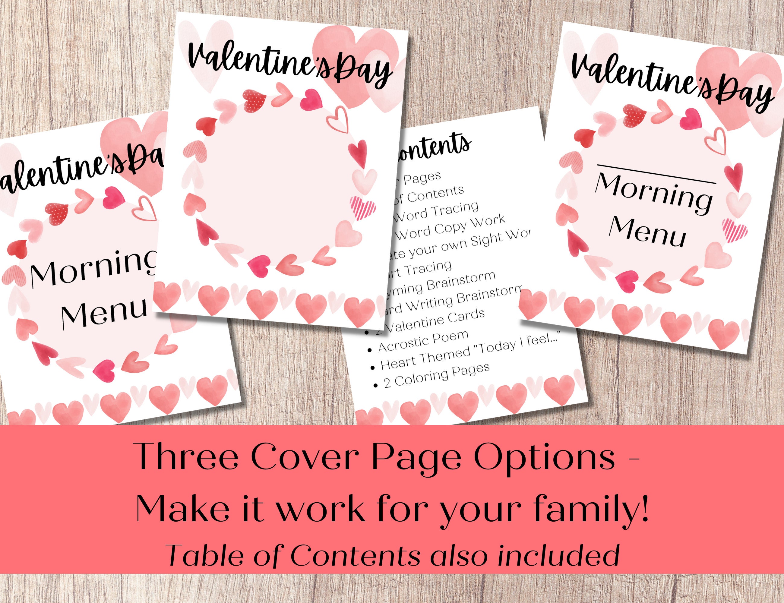 Valentine Morning Menu for Homeschool, Valentine's Day Printables ...